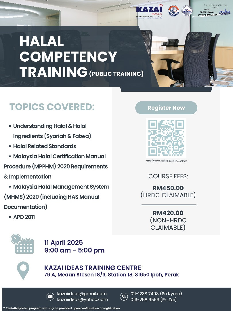 HALAL COMPETENCY TRAINING (Public Training) | Kazai Ideas