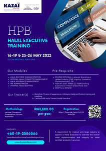 HPB HALAL EXECUTIVE TRAINING 16-19 & 23-26 MAY 2022 | Kazai Ideas